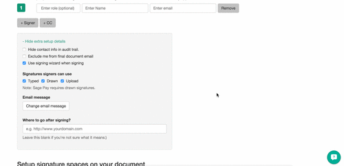 QuicklySign Choose your signing method