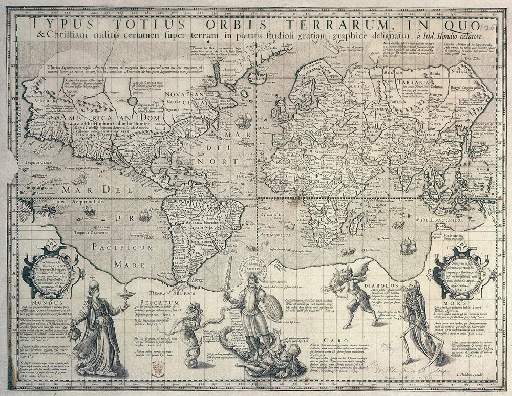 Map Of The Known World, c. 1596 — PiqueShow
