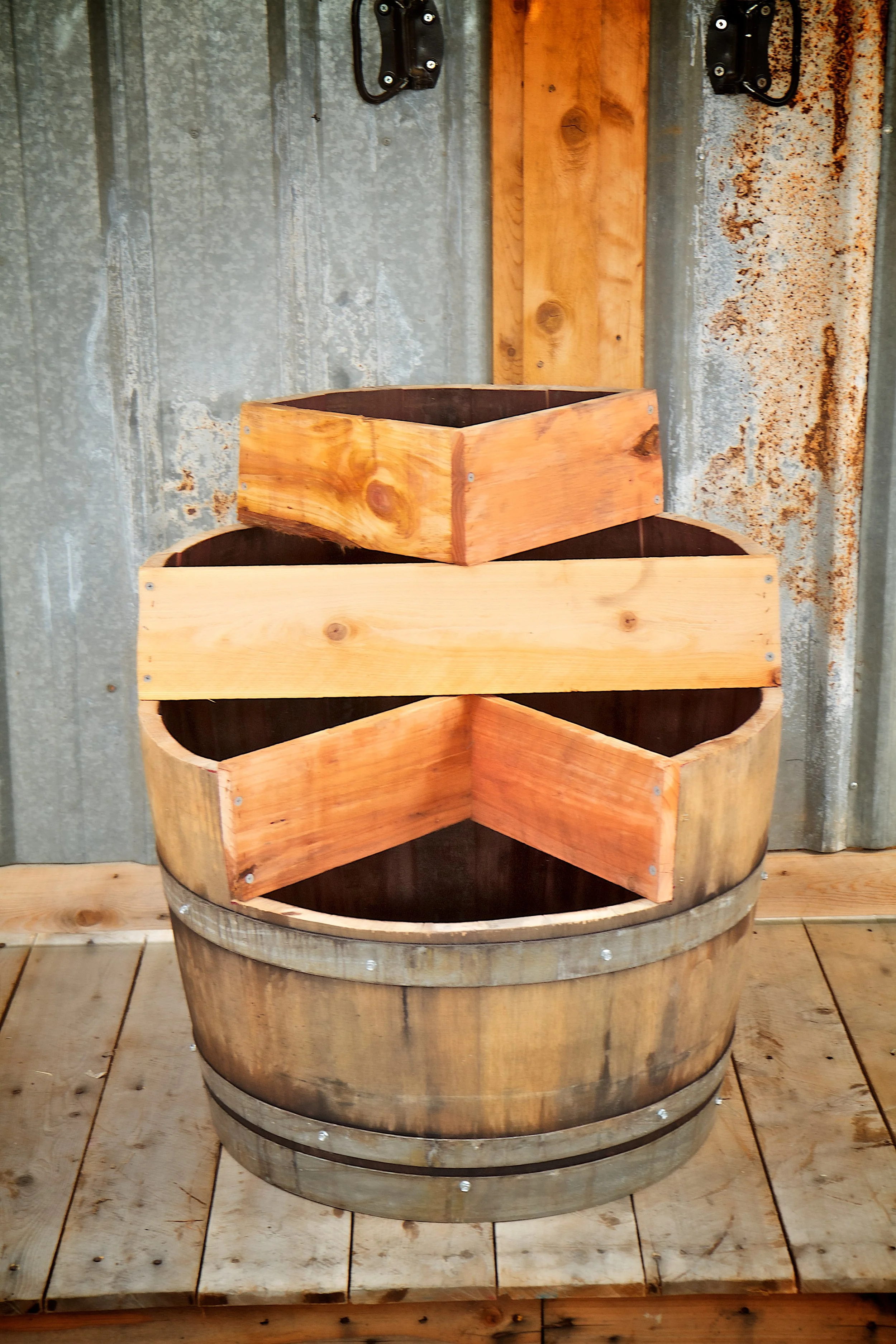 Whiskey Barrel Tiered Planter Southern Patio Whiskey Barrel Planter