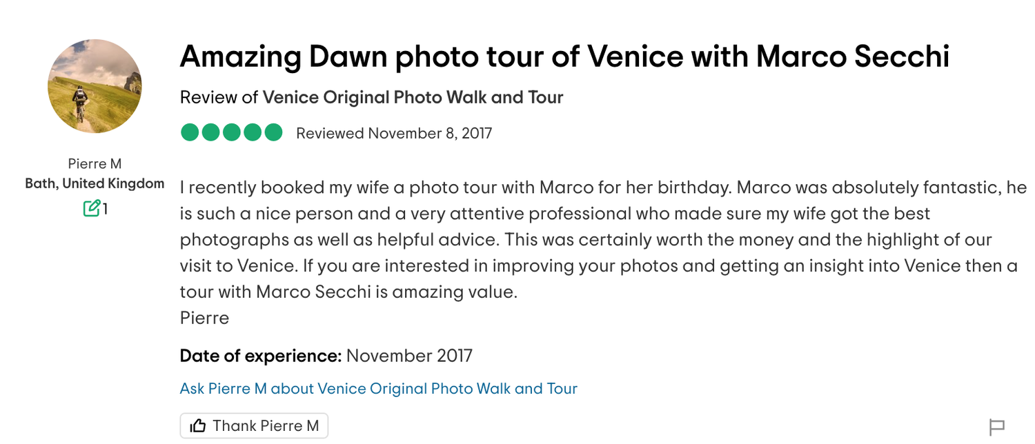 Venice Photography Workshop | Private Photo Tours with Marco Secchi