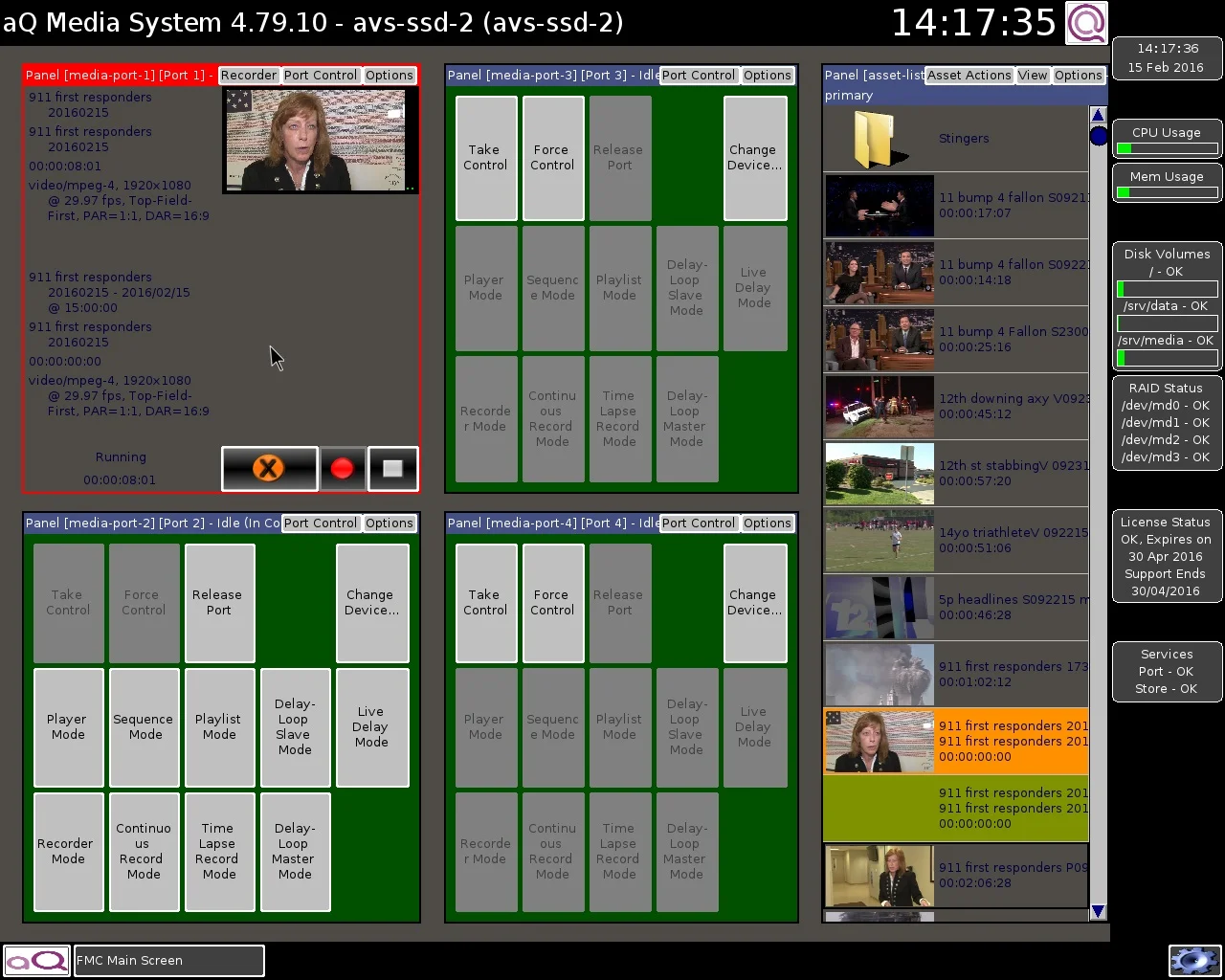 FMC User Interface — aQ Broadcast