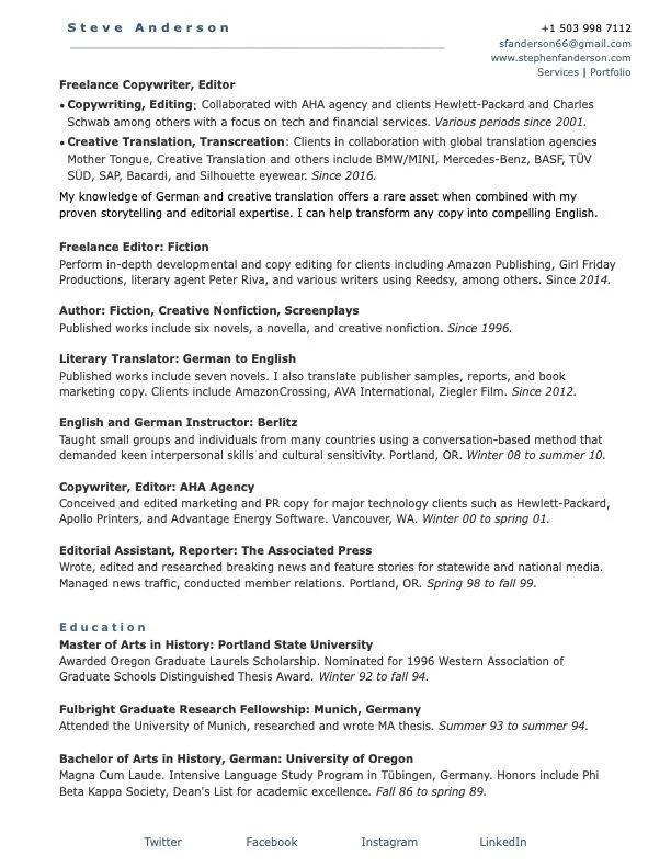 Portfolio — Steve Anderson