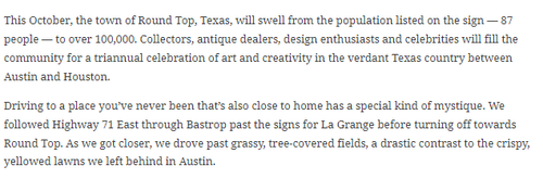 Austin Travels Magazine Feature — The Vintage Round Top