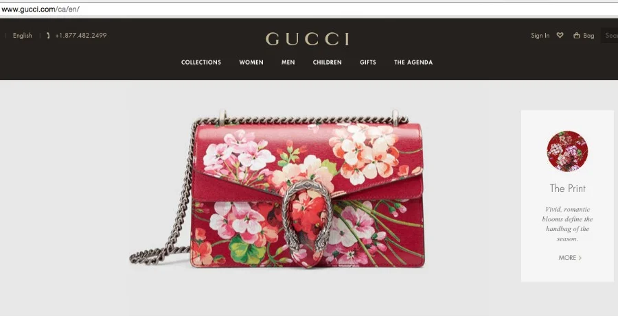 Gucci Unveils New Canadian Website