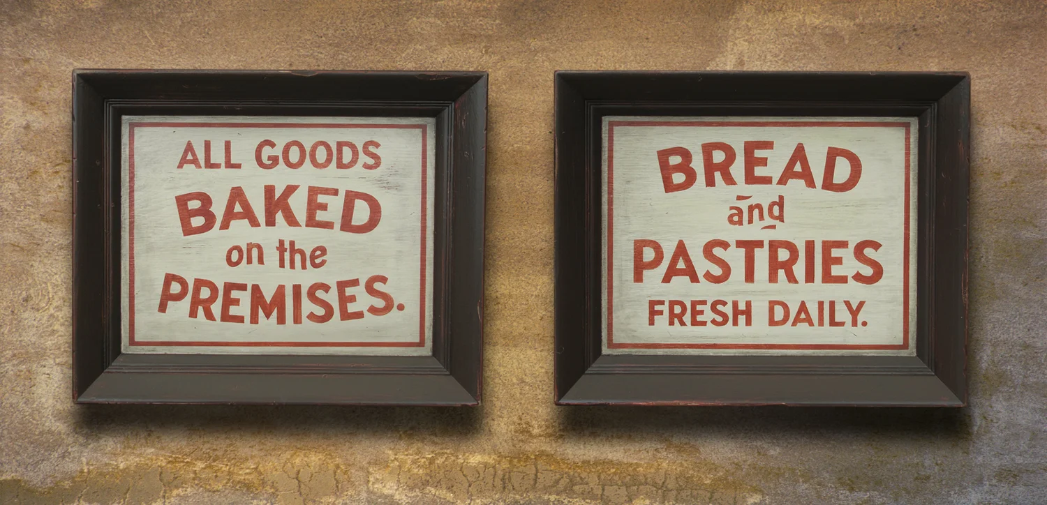 Vintage bakery signs — Nutmegger Workshop