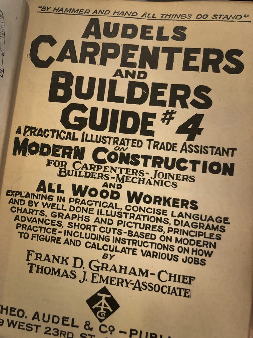 1920s Audel’s Carpenters and Builders Guide — Nutmegger Workshop