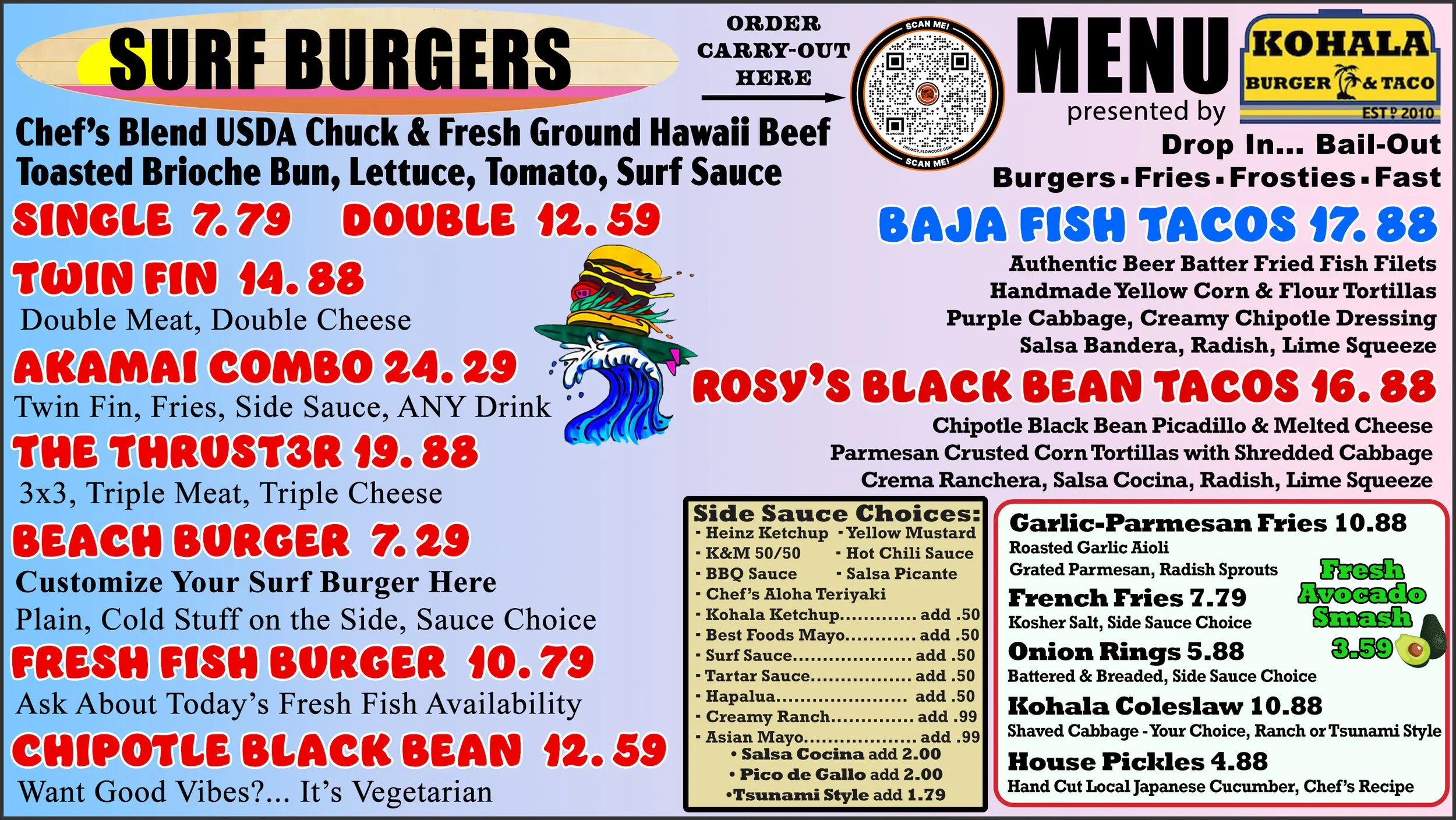 Menus — KOHALA BURGER