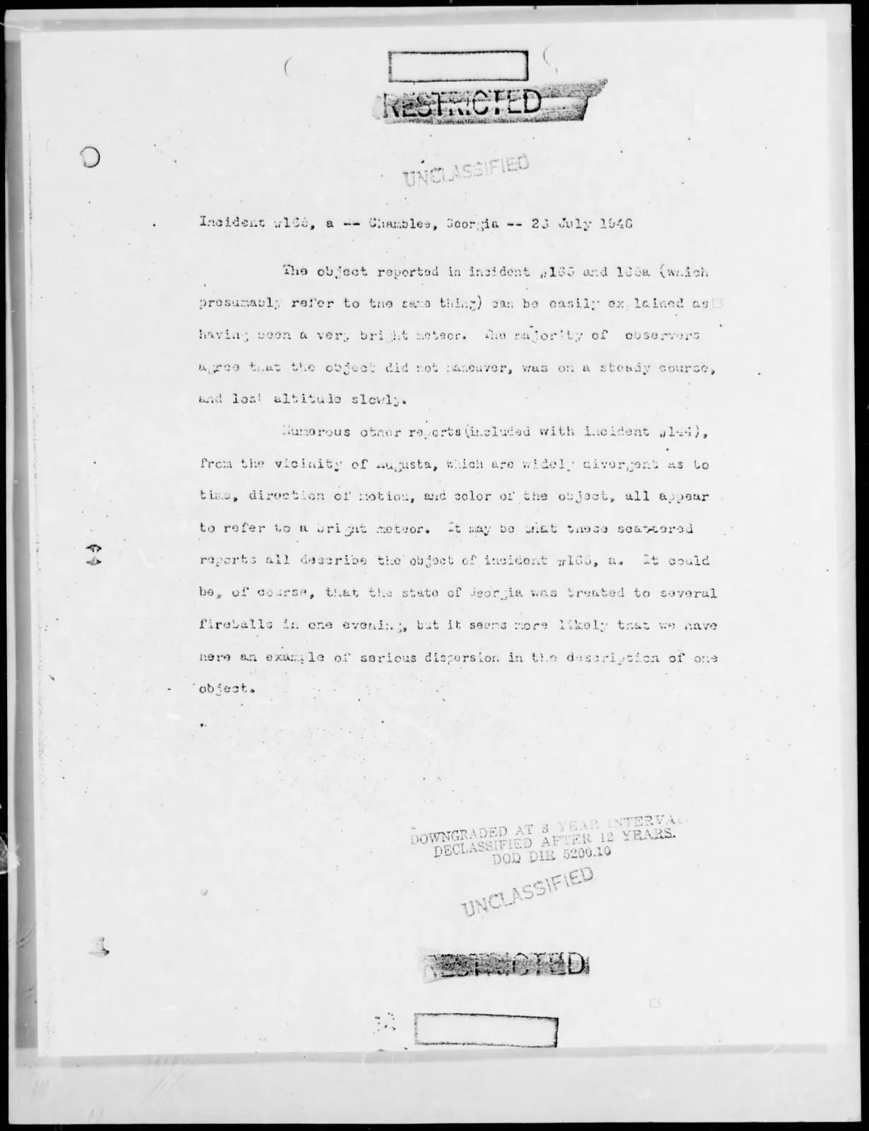 Project Blue Book — JRR