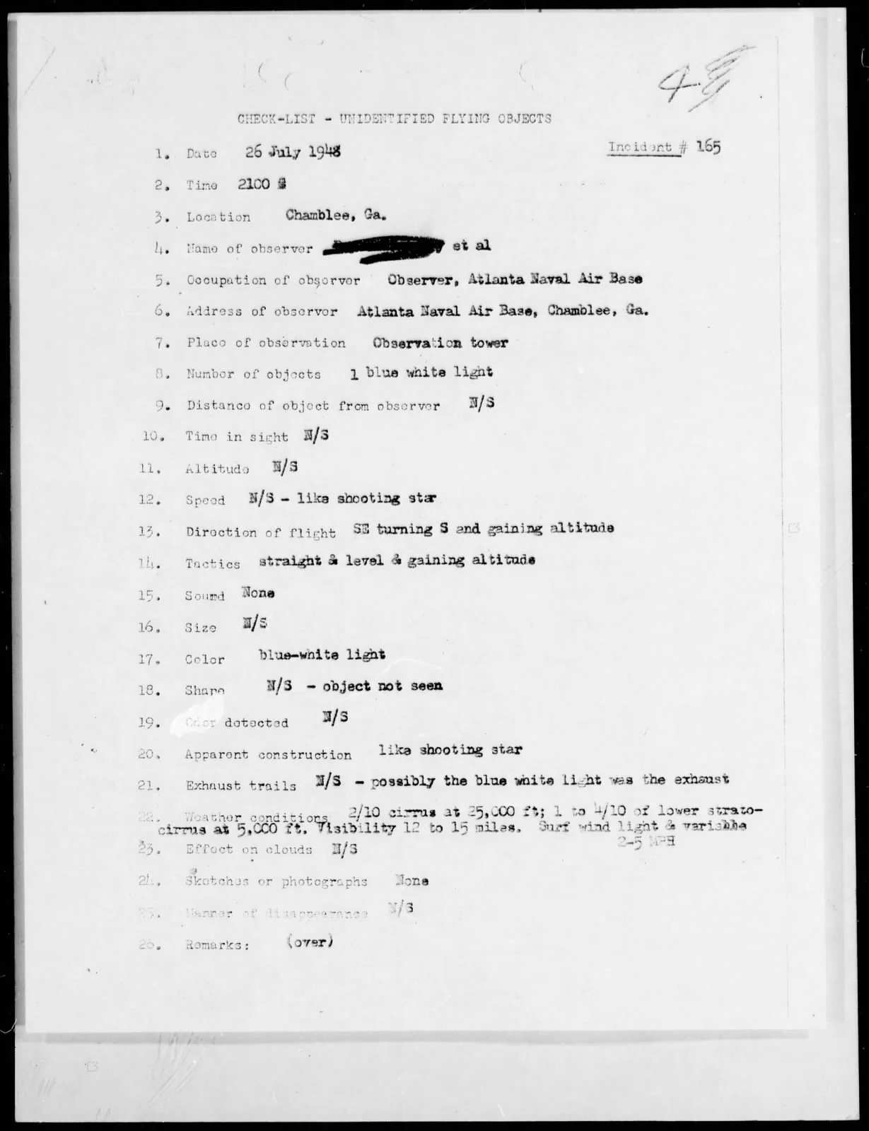 Project Blue Book — JRR