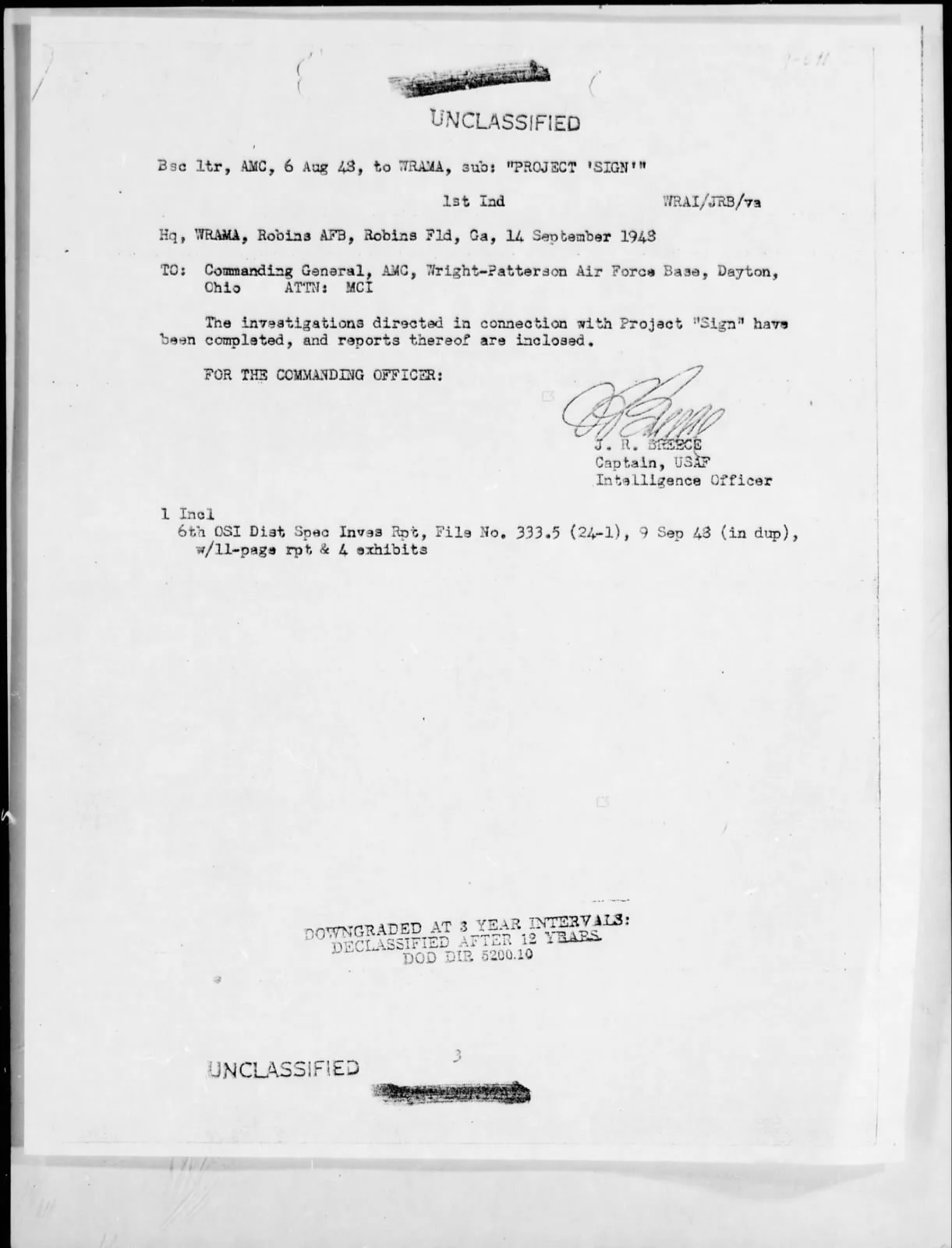 Project Blue Book — JRR