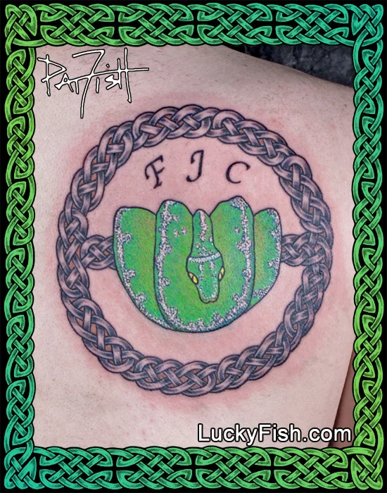 Celtic Python Tattoo — LuckyFish, Inc. and Tattoo Santa Barbara