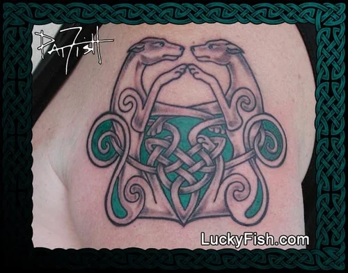 Kells Celtic Hound Tattoo Design — LuckyFish, Inc. and Tattoo Santa Barbara