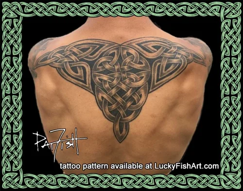 Expanded Awakening Backpiece Celtic Tattoo Design — LuckyFish, Inc. and ...