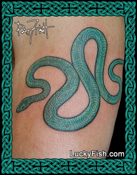 Celtic Newgrange Snake Tattoo Design — LuckyFish, Inc. and Tattoo Santa ...