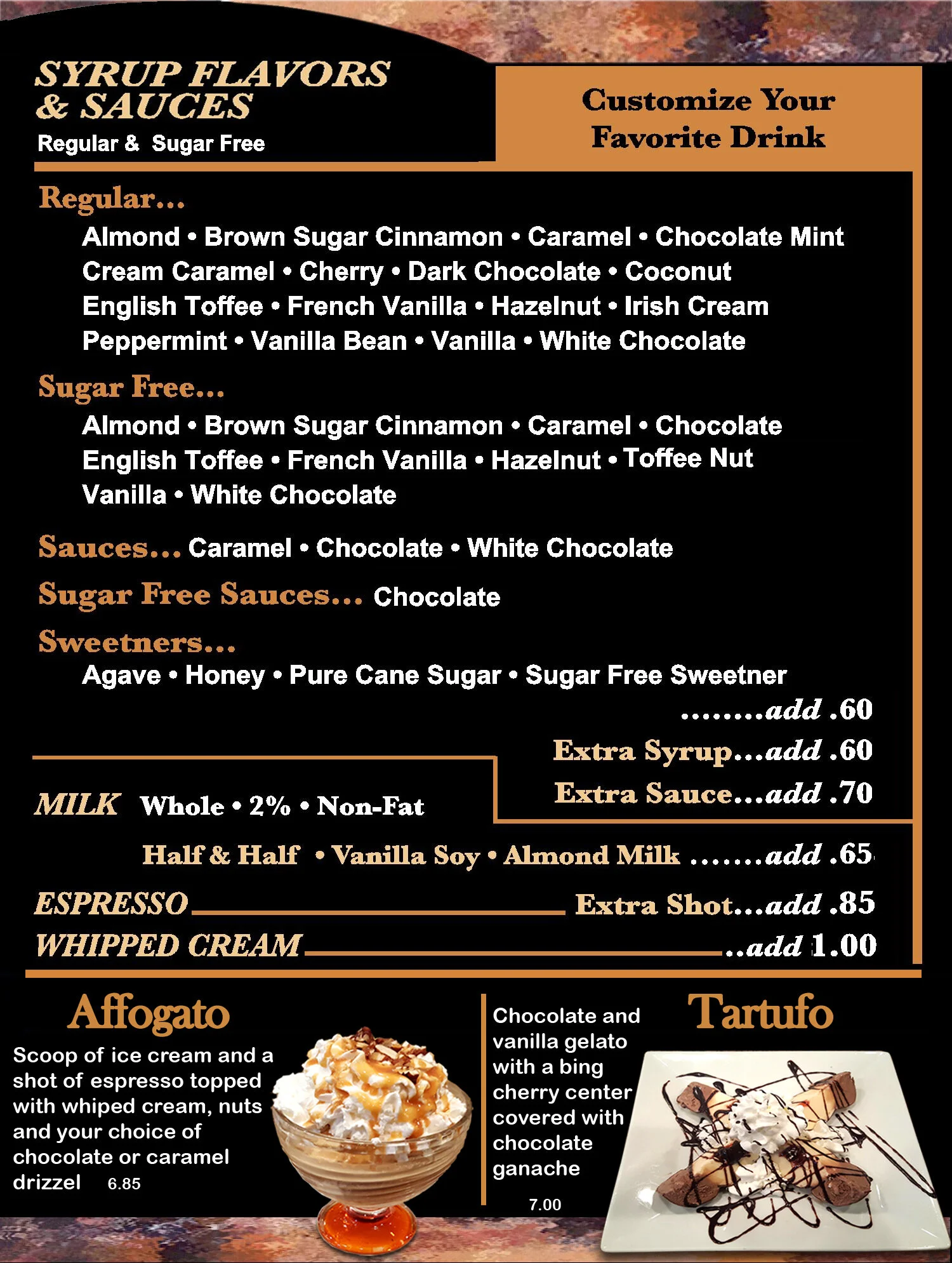 Menu — Barista's Coffee House