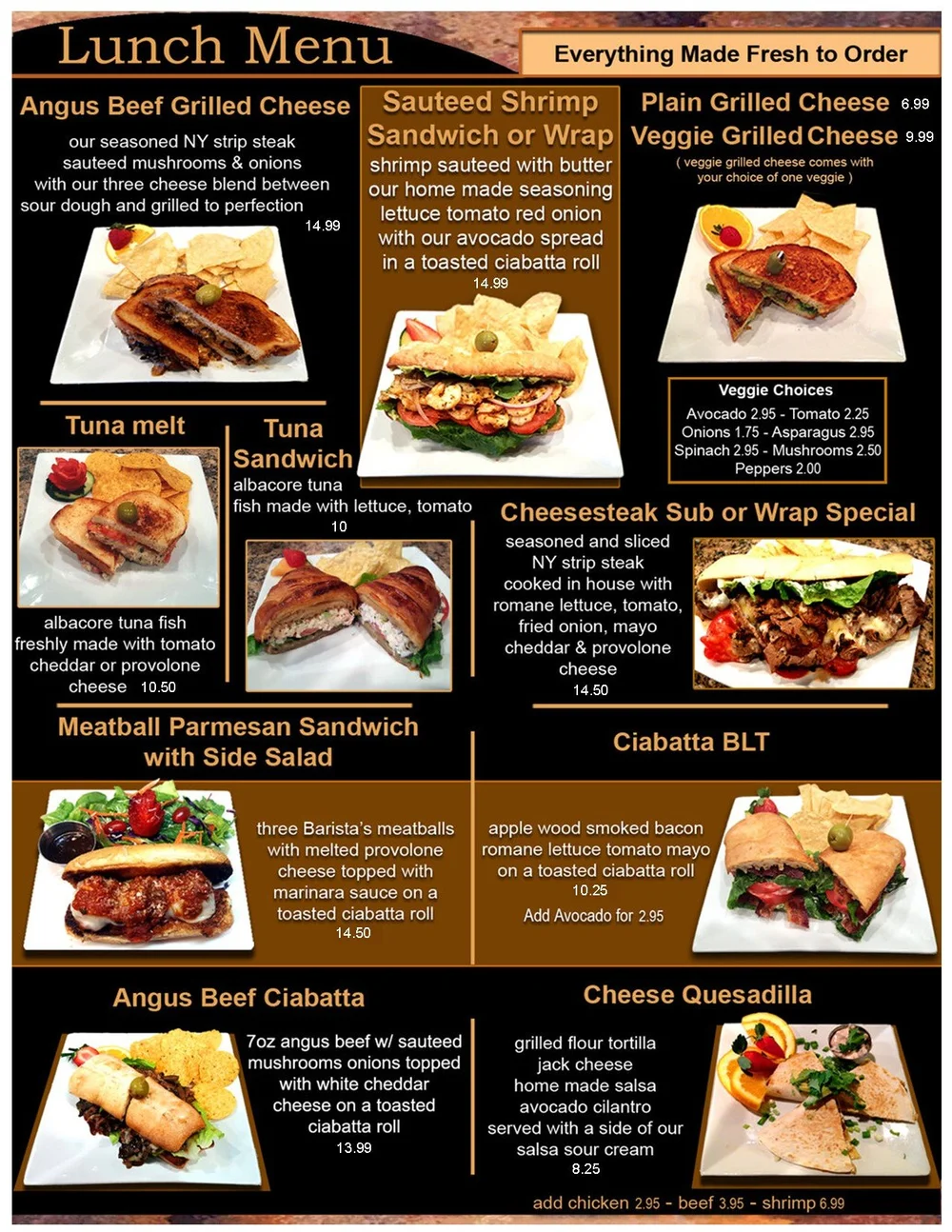 Menu — Barista's Coffee House