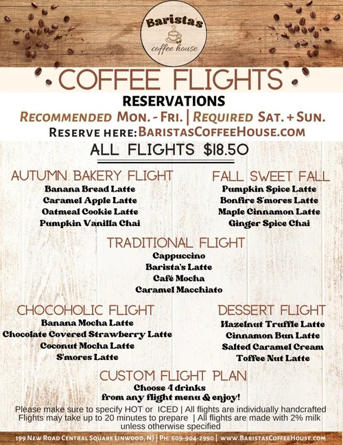 Coffee Flights — Barista's Coffee House