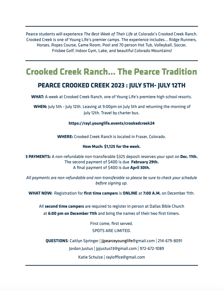 Crooked Creek — Richardson Area Young Life