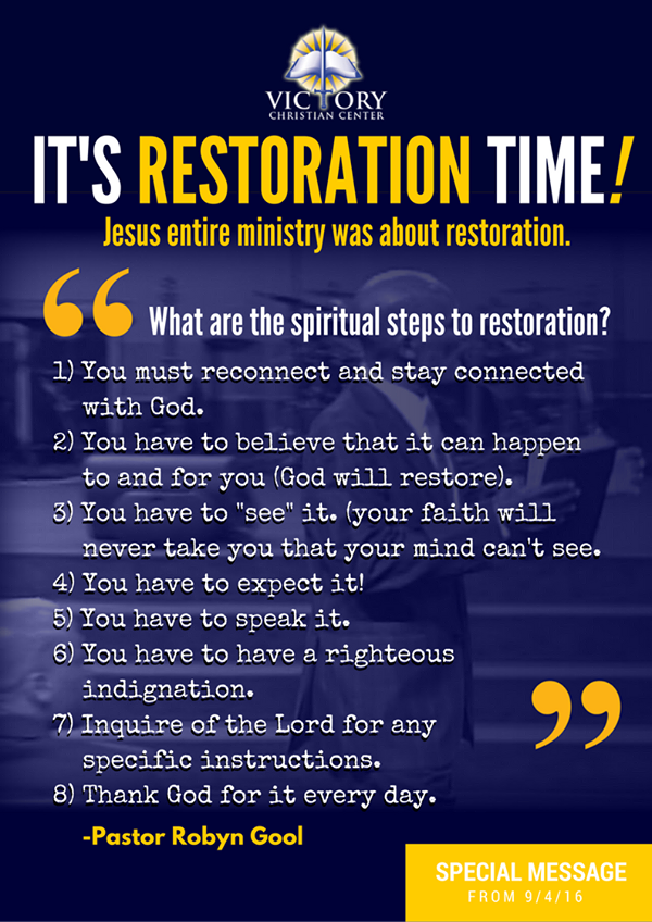 "It's Restoration Time!" — Victory Christian Center