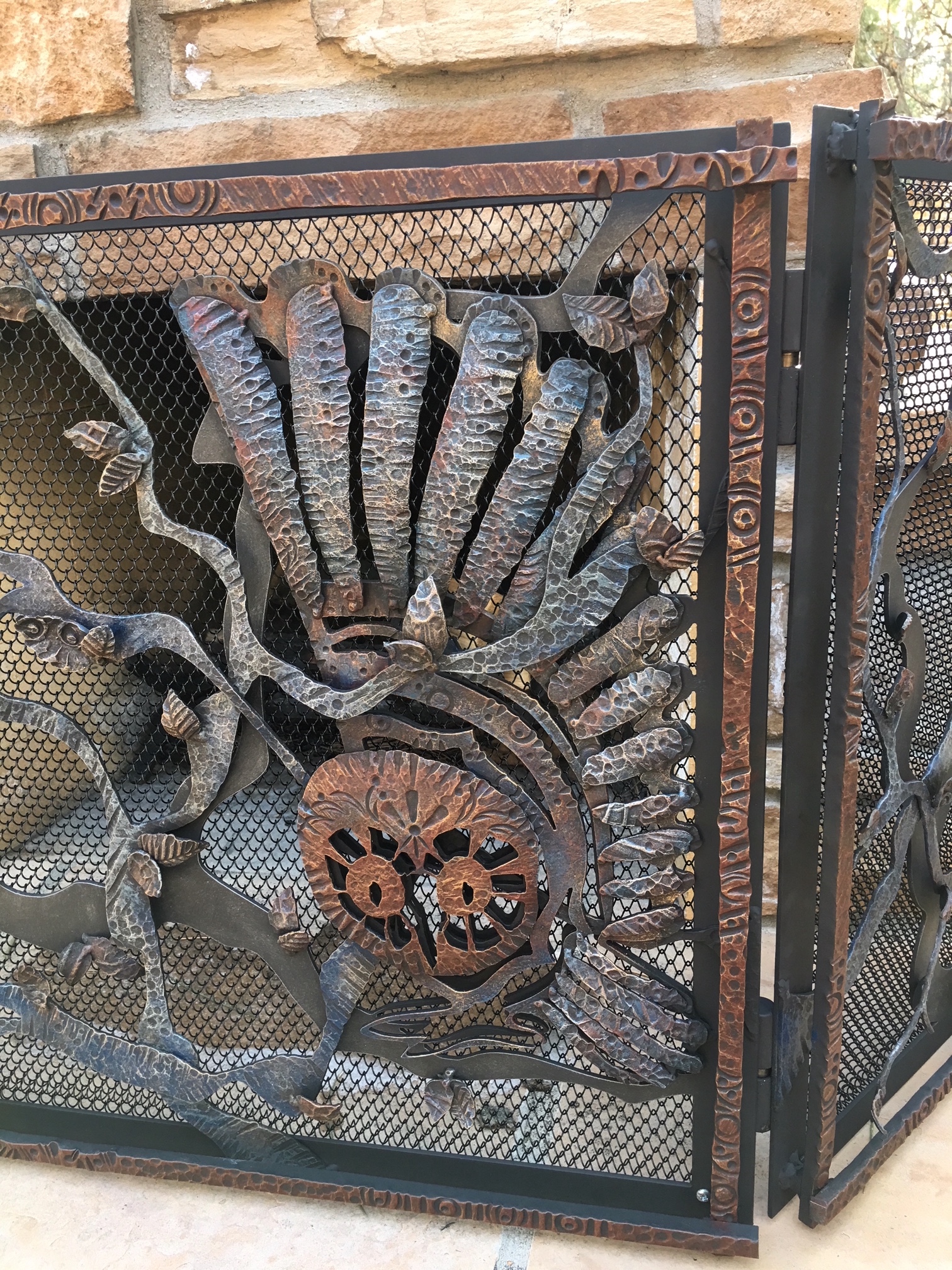 Bliss Studio Custom Metalwork — Owl Fireplace Screen
