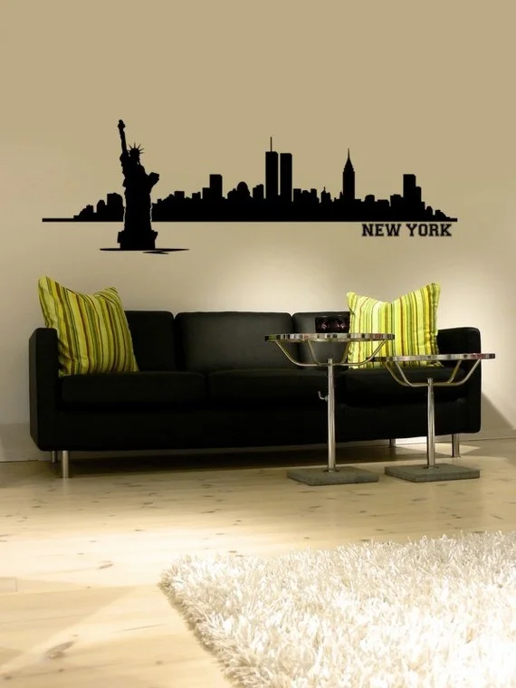 New York Skyline Silhouette Decal Sticker New York City Skyline