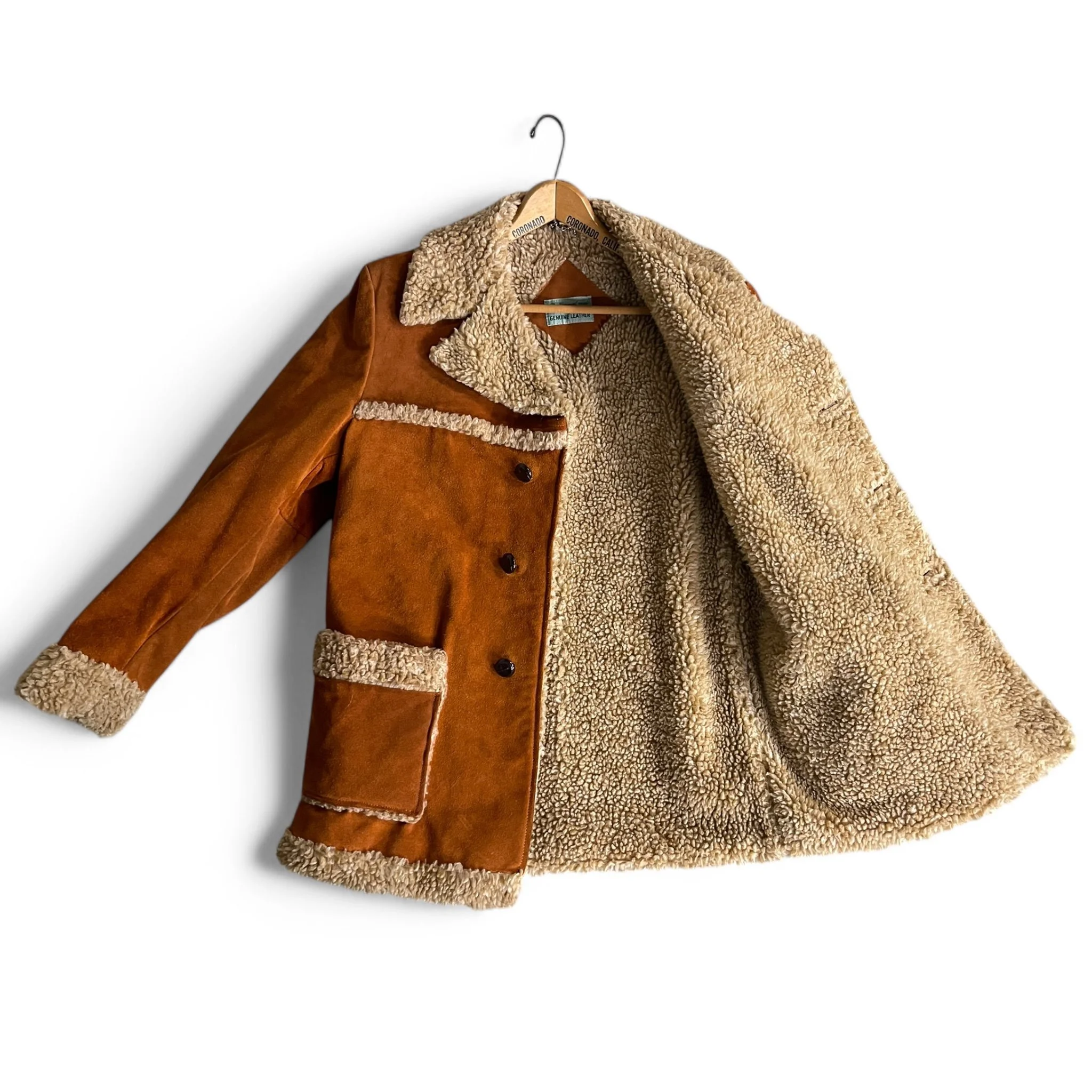 Vintage Men's Rancher Suede Coat - Sherpa Lined, Size 38 — Wall Star ...