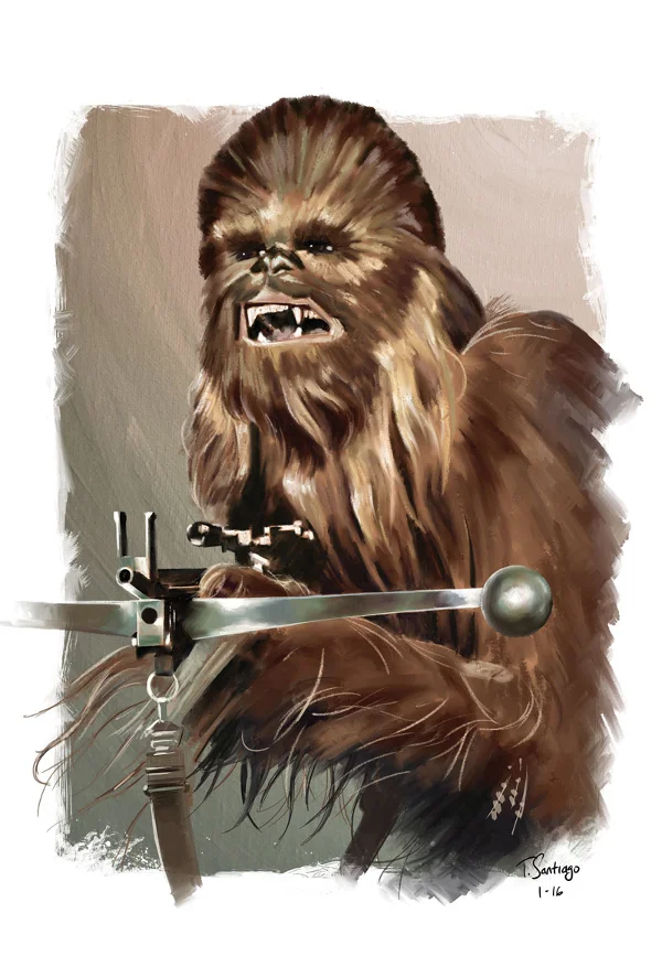 Star Wars Chewbacca Drawing Chewbacca DJ Star Wars Art Print