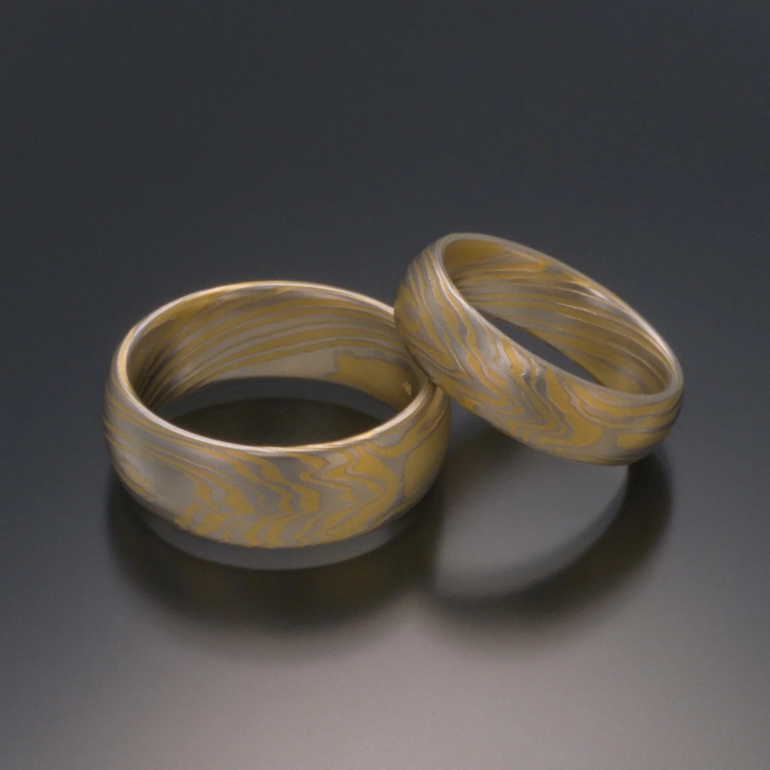 Women's Platinum & 18K Gold Mokume Gane Ring | TERRA — Steven Jacob