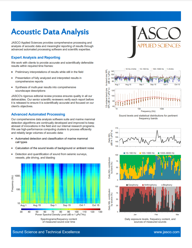 Brochures & Datasheets | JASCO Applied Sciences