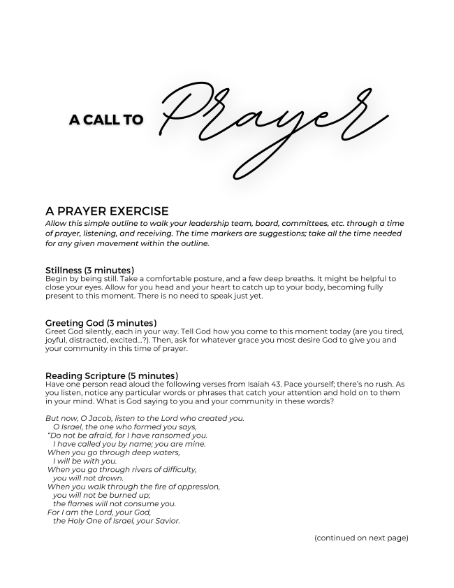 Prayer — The Evangelical Covenant Church of Canada