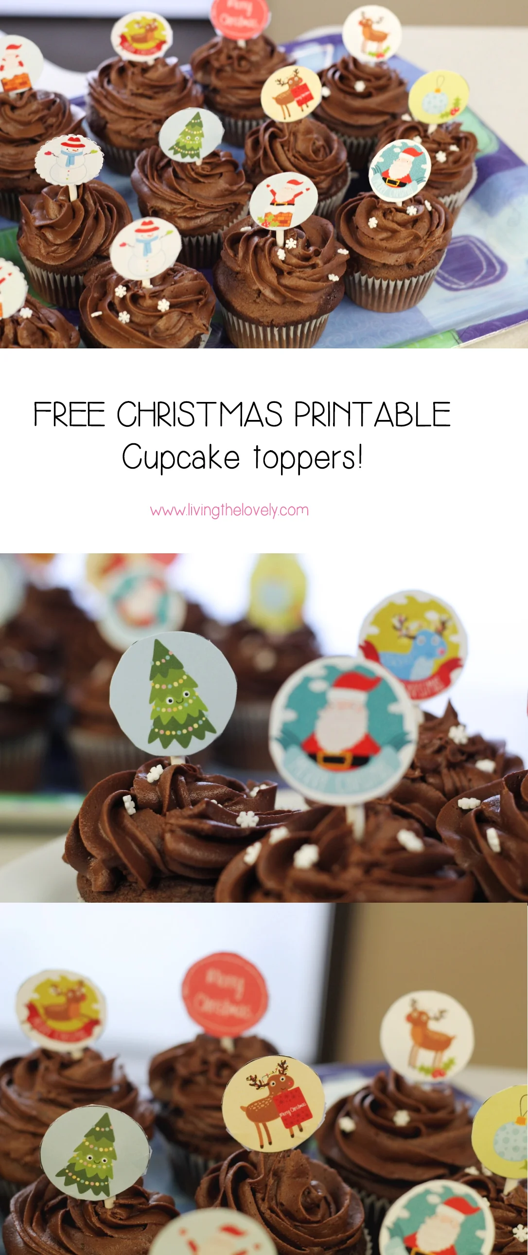 Merry Christmas! And a free Christmas cupcake topper printable — Living ...