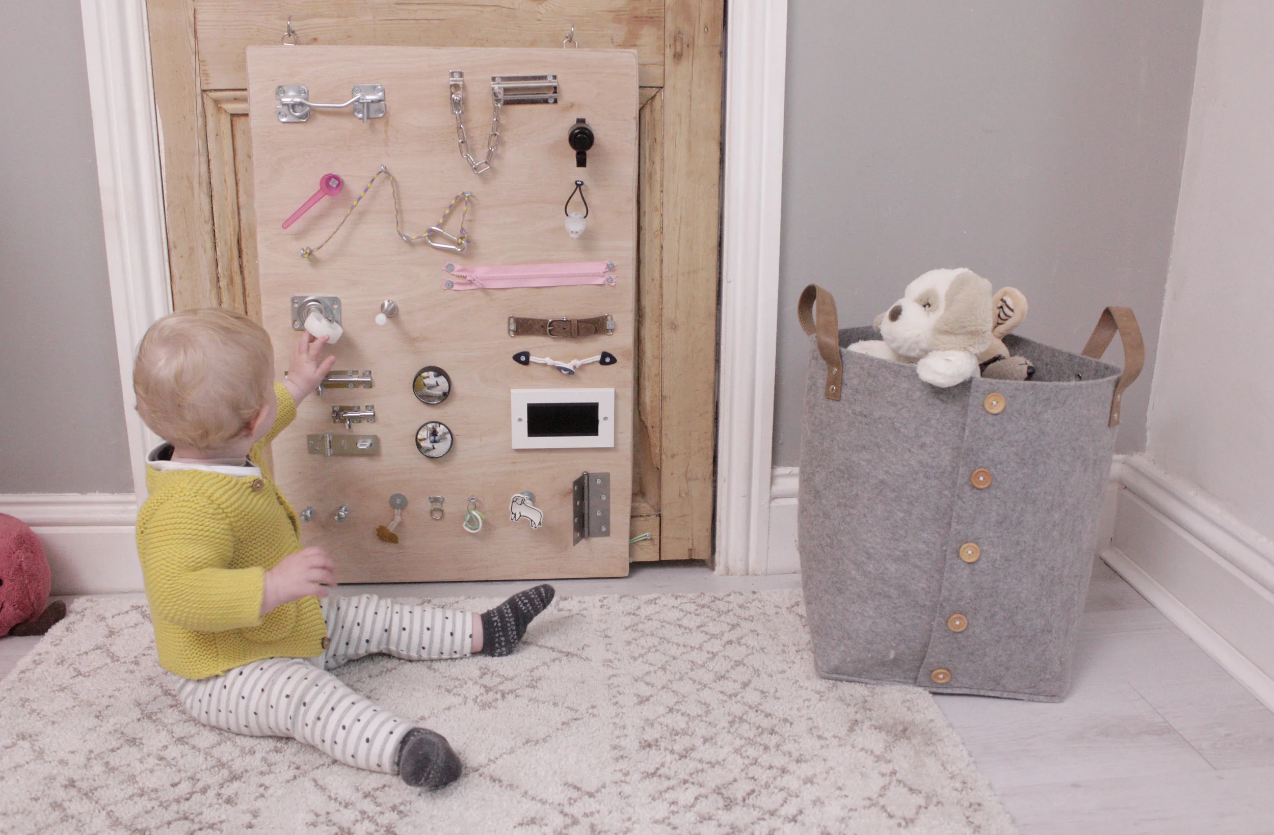 How To Make A Baby Busy Board Hester s Handmade Home how-to-make-a-baby-busy-board-hester-s-handmade-home