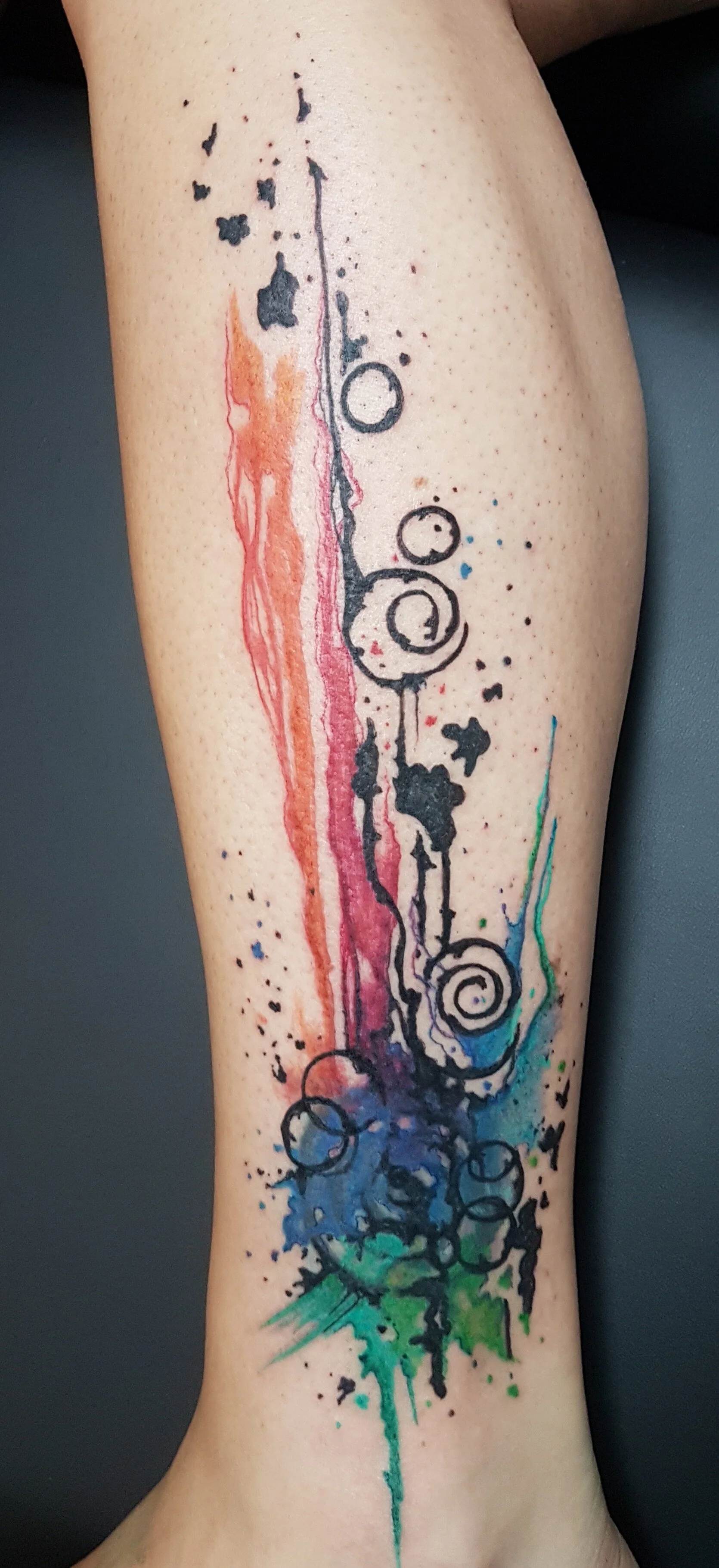 Watercolor Paint Splatter Tattoo