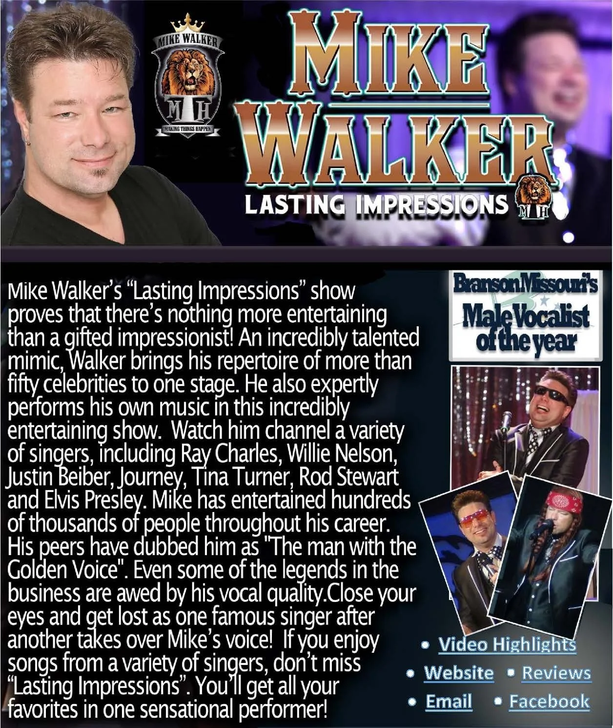 Mike Walker — Artists & Attractions - Entertainment Booking Agency for ...