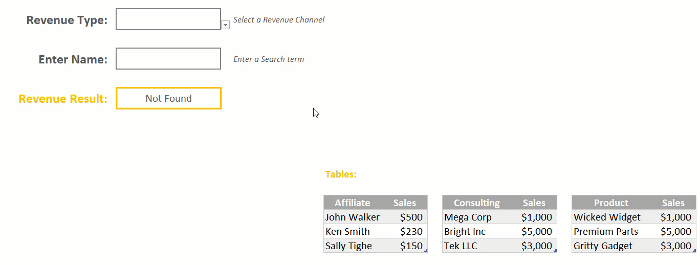 Dynamically Reference Excel Tables Inside A Vlookup Function