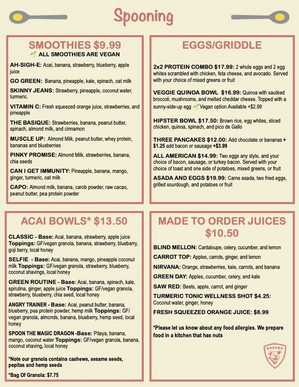 our Menu — RONI'S