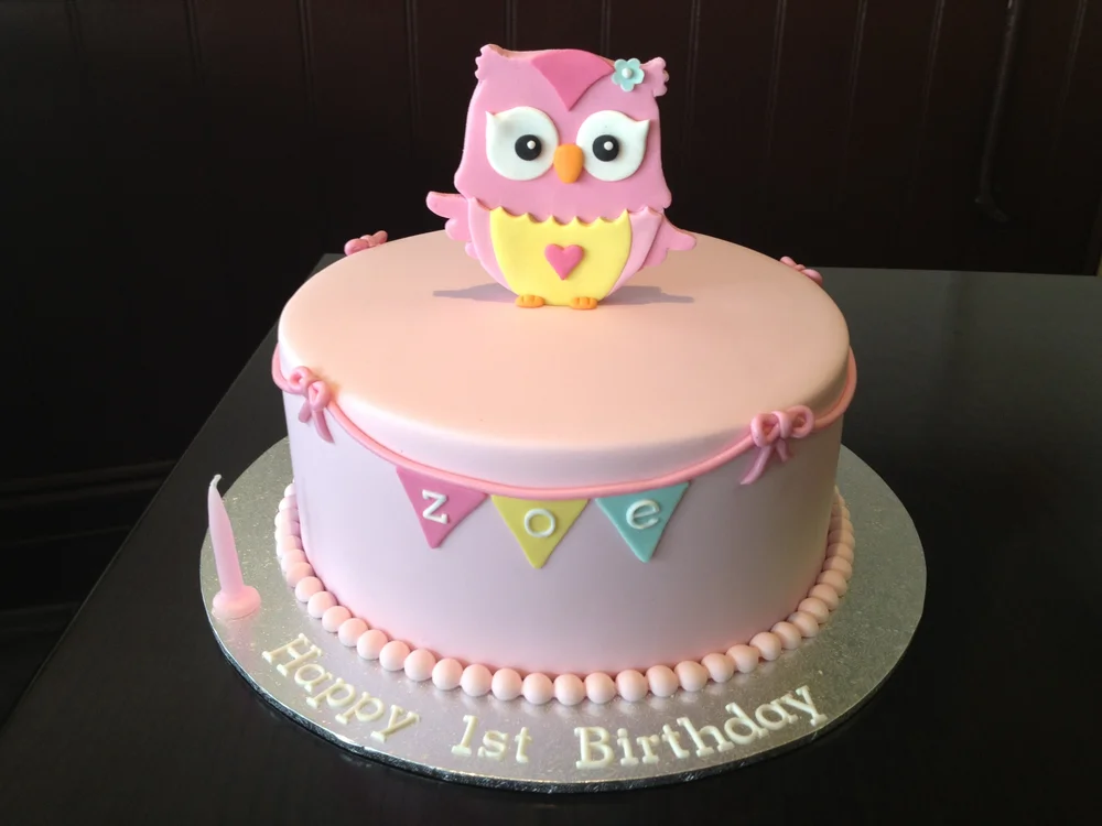 Pink Owl Cake