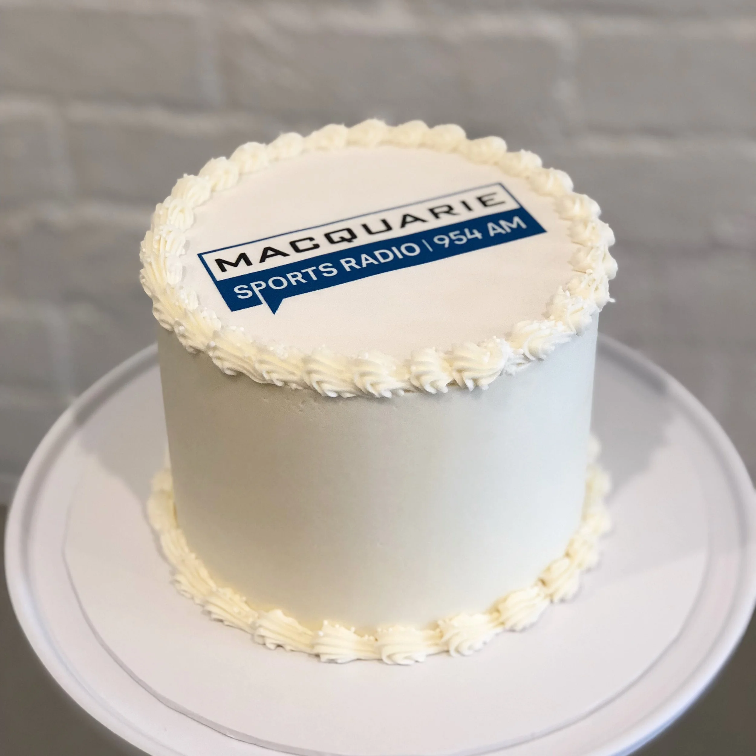 Round Edible Image Corporate Cake — Burnt Butter Cakes