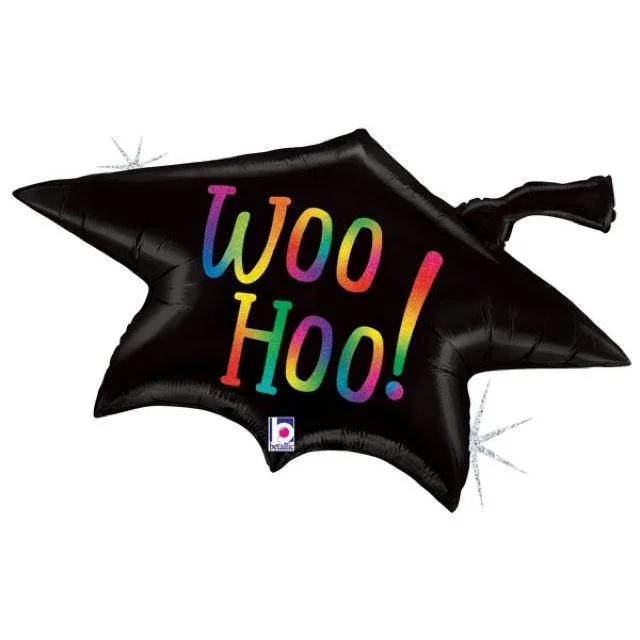Woo Hoo! Graduation Cap Foil Balloon 84cm — Burnt Butter Cakes