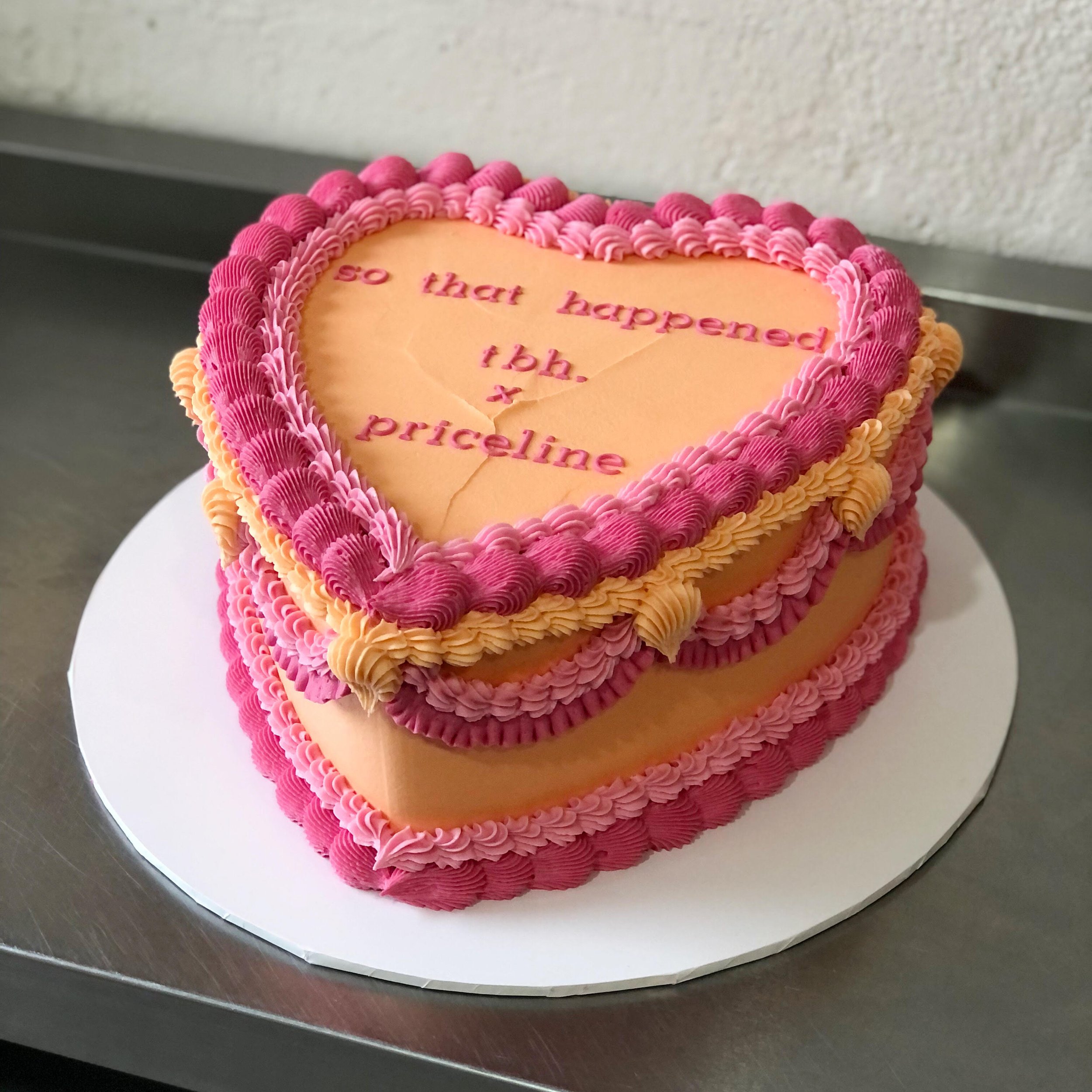 Heart Shaped Lambeth Buttercream Cake — Burnt Butter Cakes Heart Shaped Lambeth Buttercream Cake — Burnt Butter Cakes