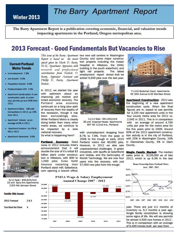 Reports — Barry & Associates