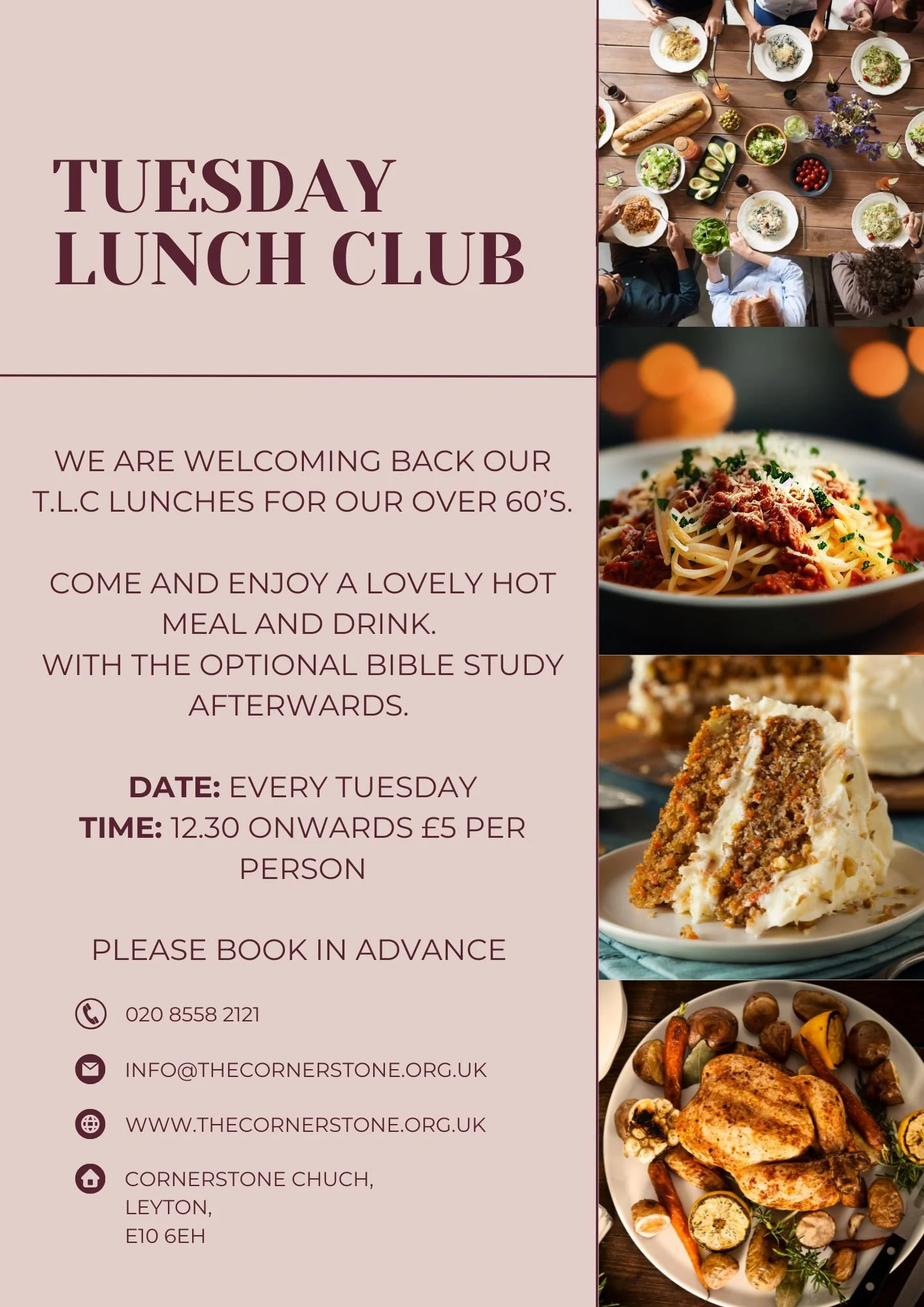 T.L.C Tuesday Lunch Club | Cornerstone Church (@CornerstoneE10)