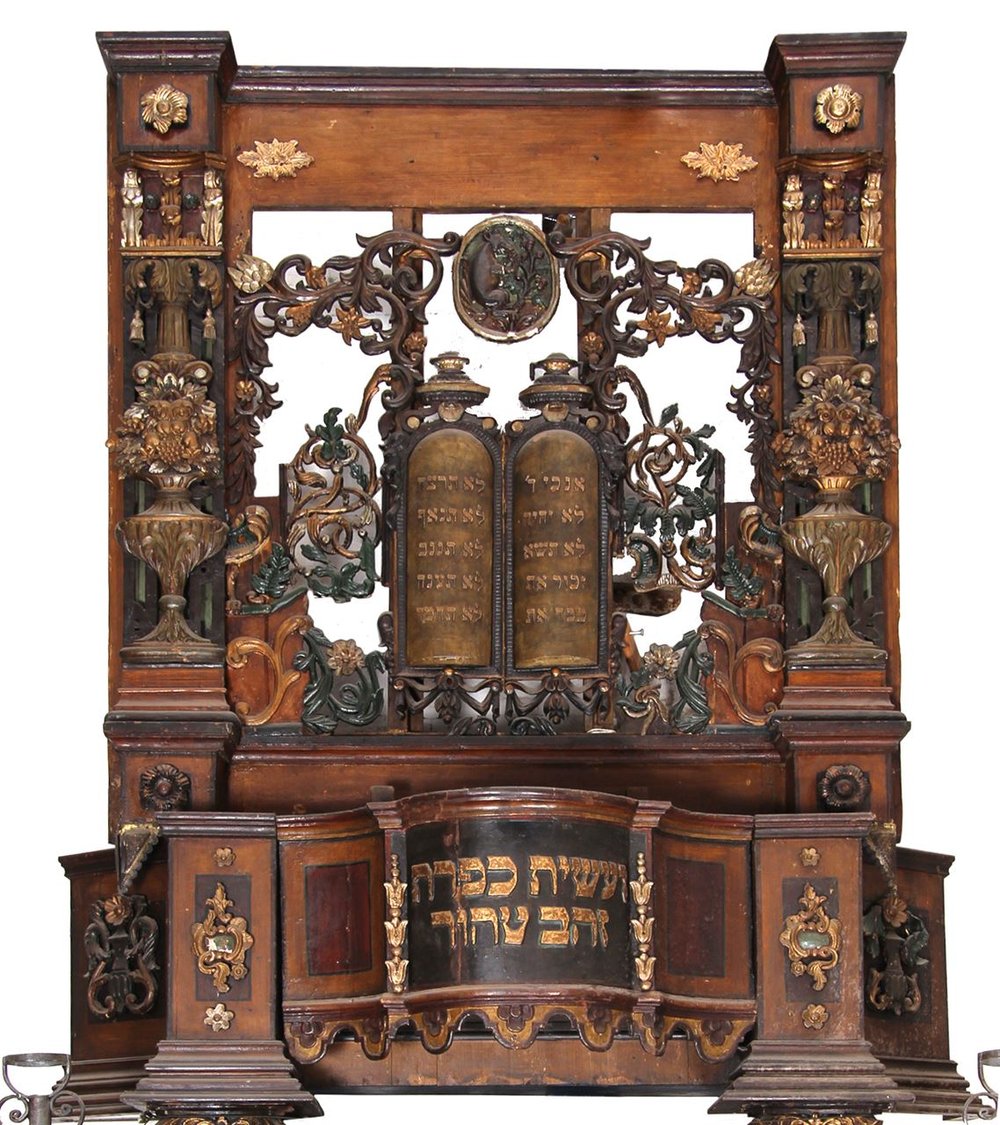 A beautiful Aron Kodesh of the Great Synagogue of Siret in Romania was ...