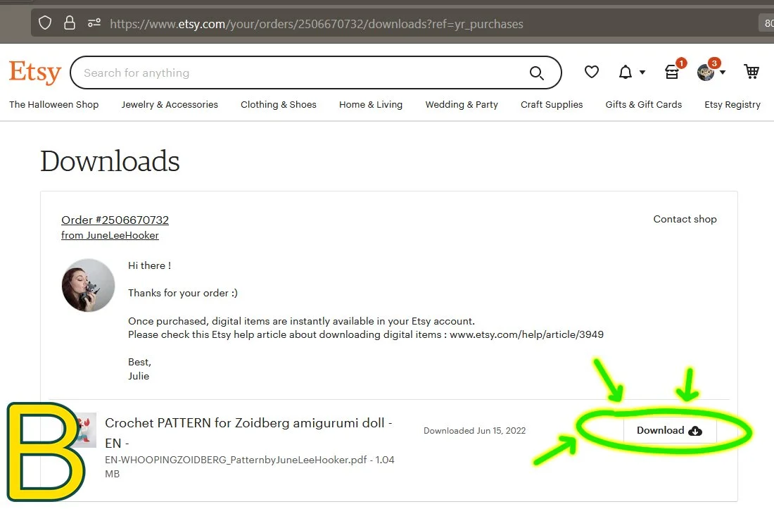 How to Download a Pattern Purchased on Etsy — Crafty Tibbles
