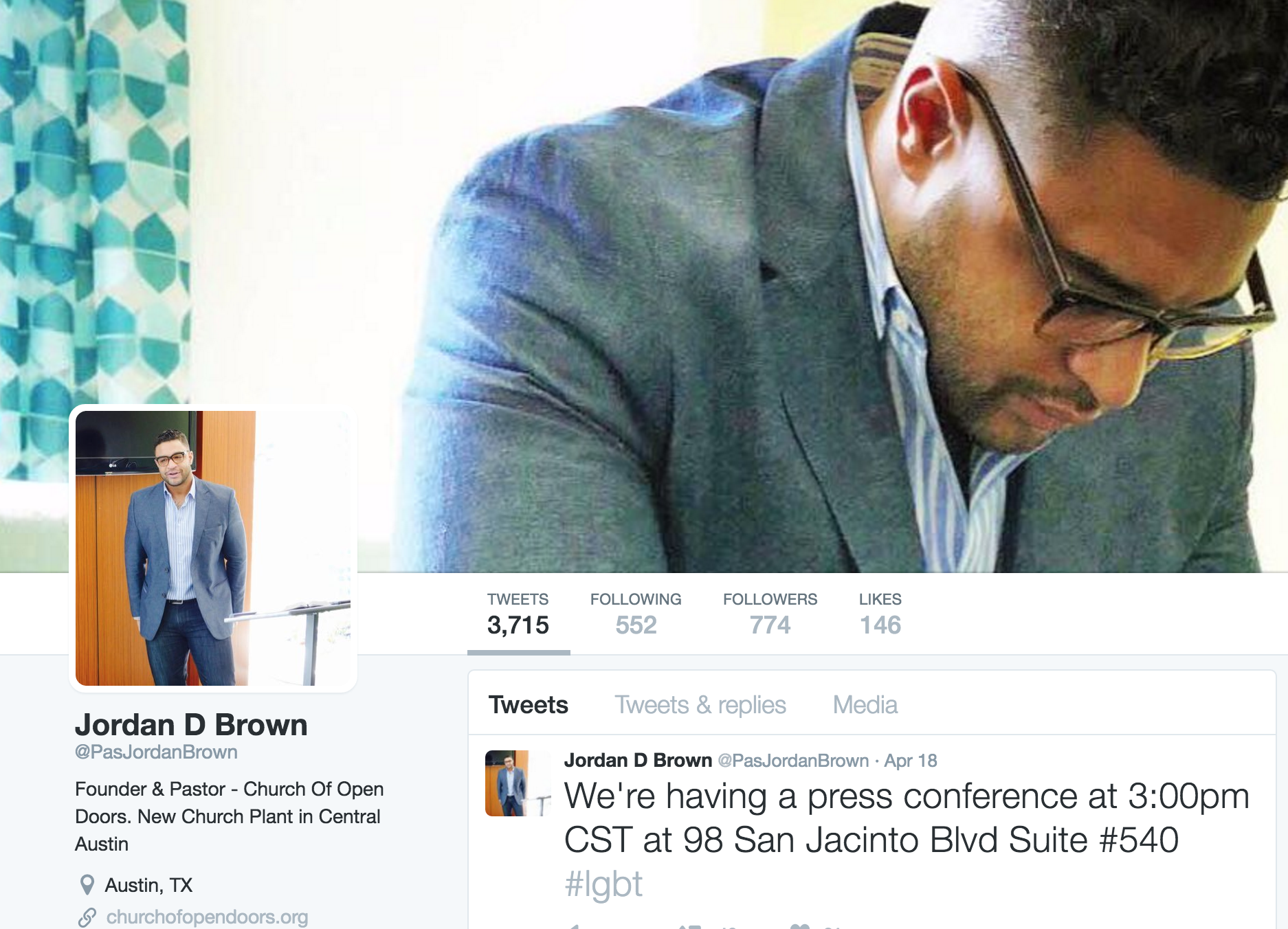 Yes, the Austin American-Statesman sent a reporter to the Rev. Jordan ...