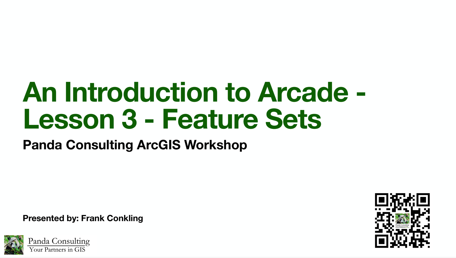 Introduction to Arcade Lesson 3 - Feature Sets — Panda Consulting