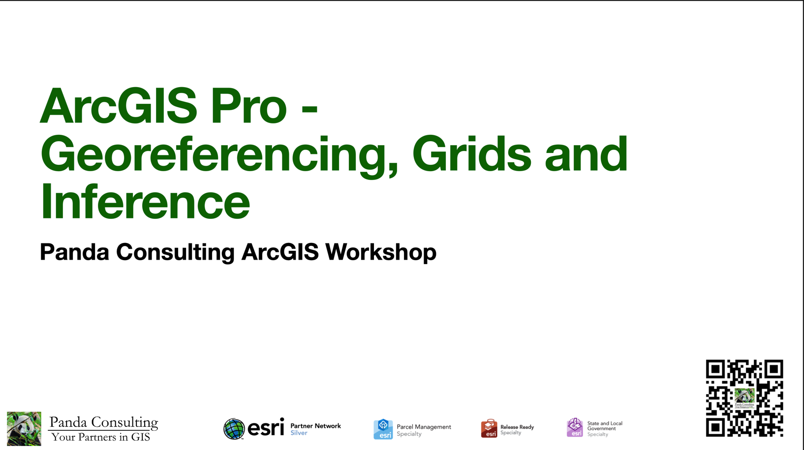 ArcGIS Pro - Georeferencing, Grids and Inference — Panda Consulting
