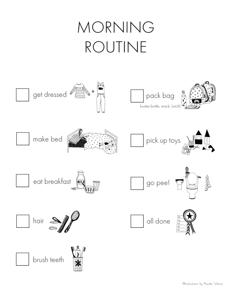OUR MORNING ROUTINE CHART {FREE PRINTABLE} — WINTER DAISY | Melissa ...