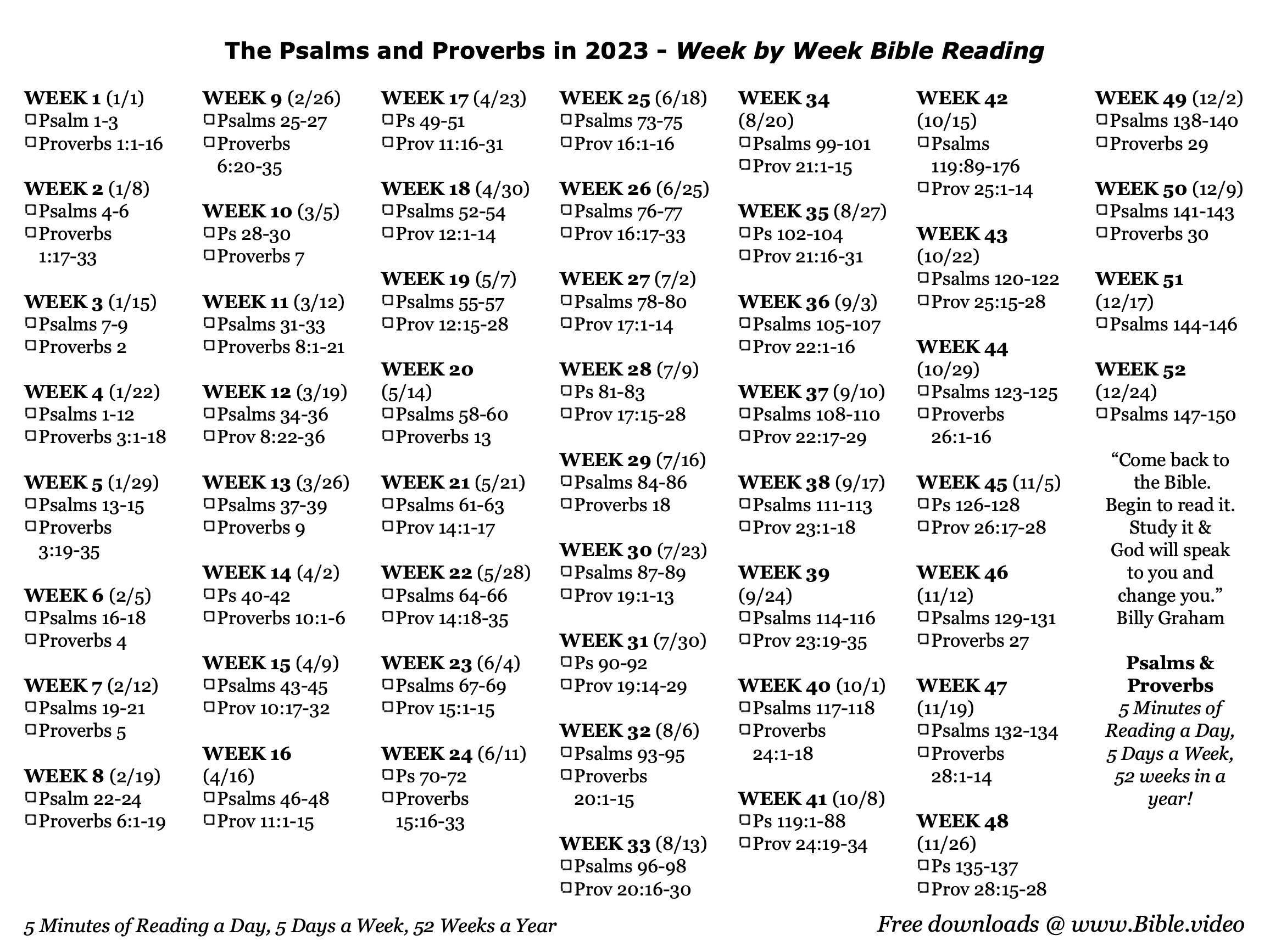 2023 Bible Reading Plan - New Testament — South Fork Church