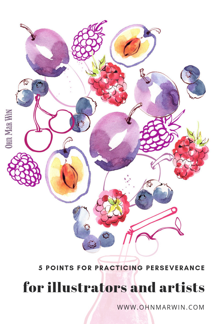 5 Points for Practicing Perseverance — Ohn Mar Win Illustration